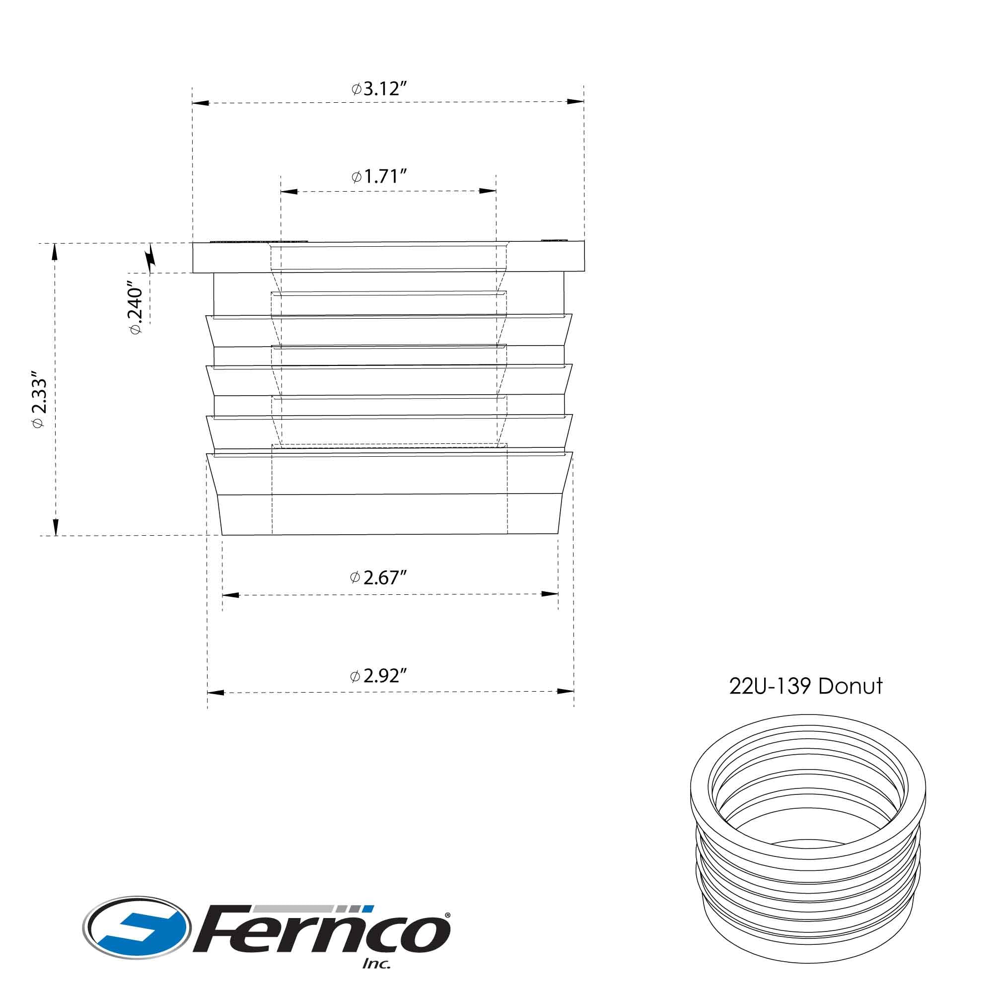 Snapklik.com : Fernco P22U-139 2-in. Service Weight Cast Iron Hub To 1. ...