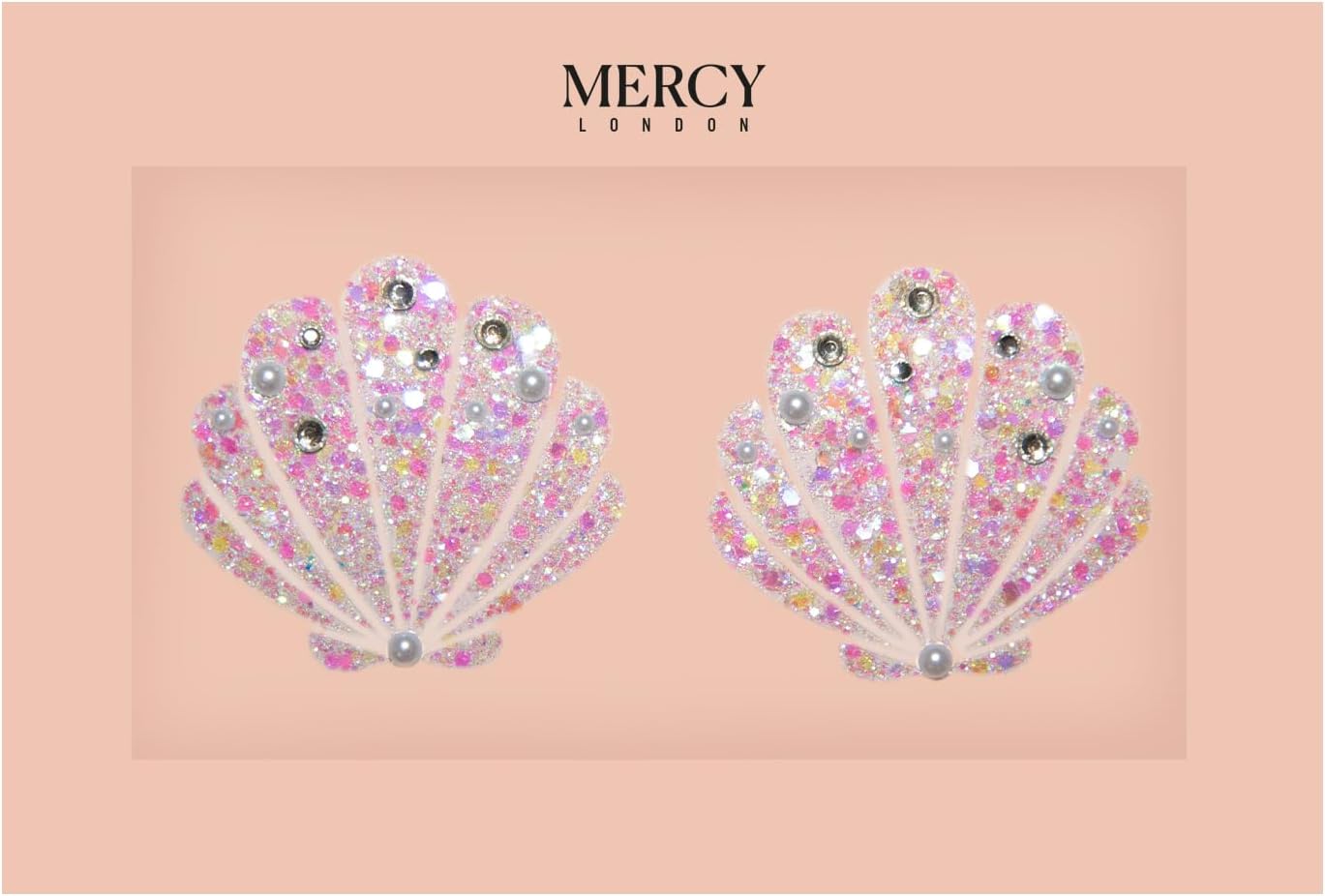 MERCY LONDON Mermaid Shell Iridescent Pasties Nipple Covers Stickers ...