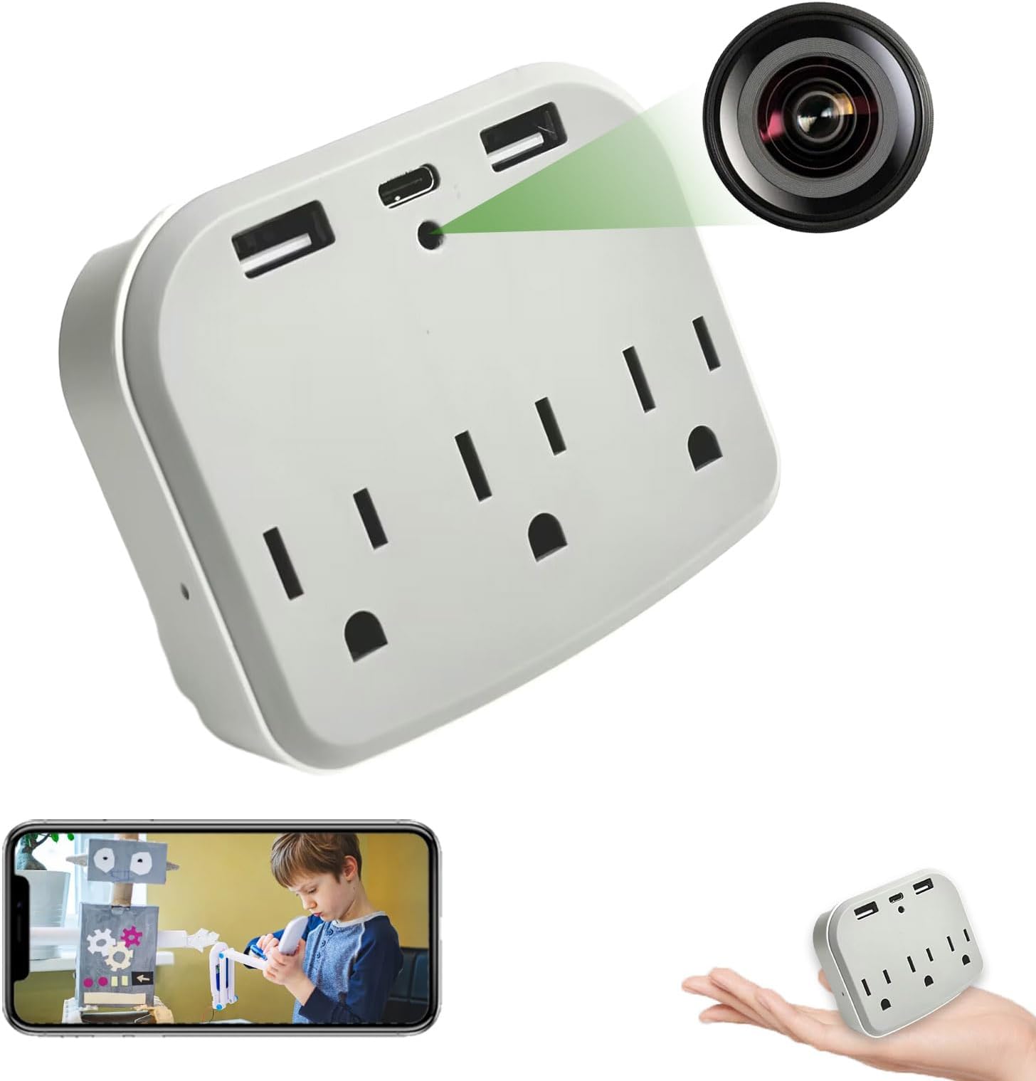 Amazon.com : 4K WiFi indoor Hidden Camera Wall Outlet,Motion Only ...