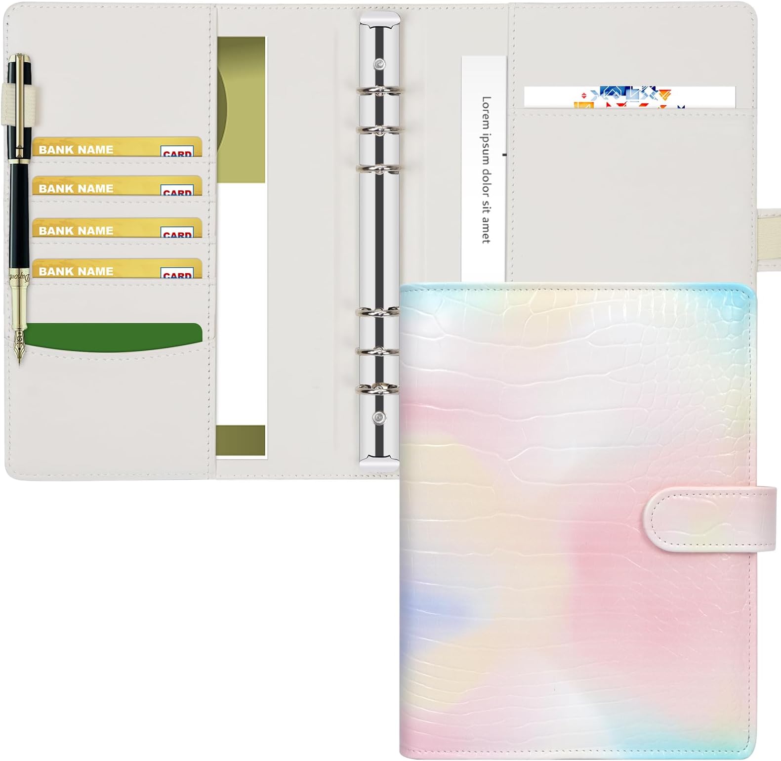 Elsjoy 6 Pack A5 Clear PVC Binder, 6-Ring Soft Notebook Binder ...