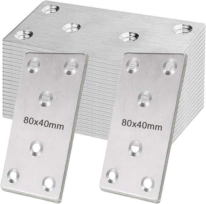 20PCS Flat Jointing Plate 80x40mm Straight Mending Plates Flat Plate ...