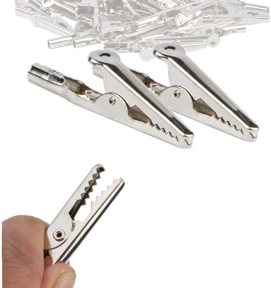 50 Pack Crocodile Clips,Metal Alligator Clips Spring Crocodile Clamps ...