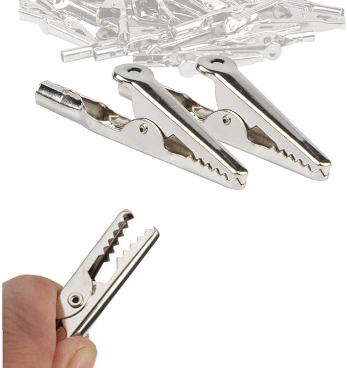 50 Pack Crocodile Clips,Metal Alligator Clips Spring Crocodile Clamps ...