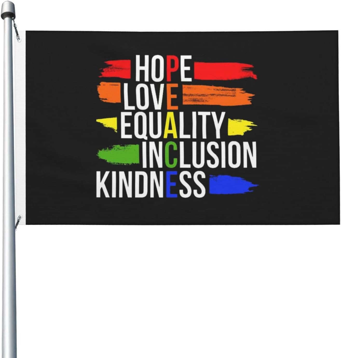 Amazon.com : Cnusaiu Kindness Peace Equality Love Inclusion Hope Flag ...