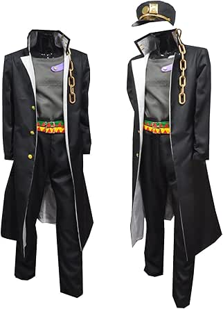 Amazon.com: XHTWCY Anime Jotaro Kujo Cosplay Costume Black Coat Jacket ...
