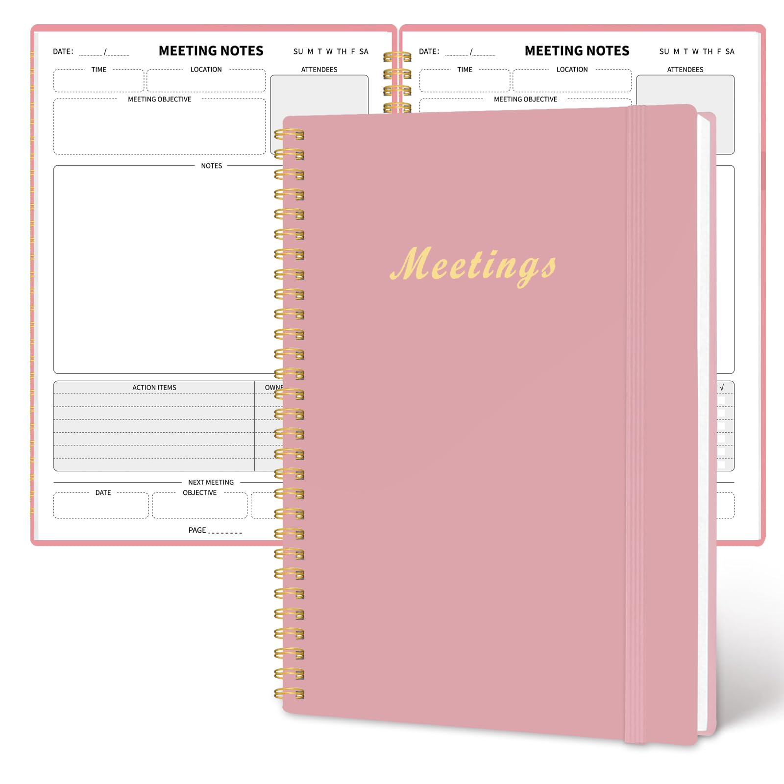 Meeting Notebook for Work with Action Items, Meeting Planner Notebook ...