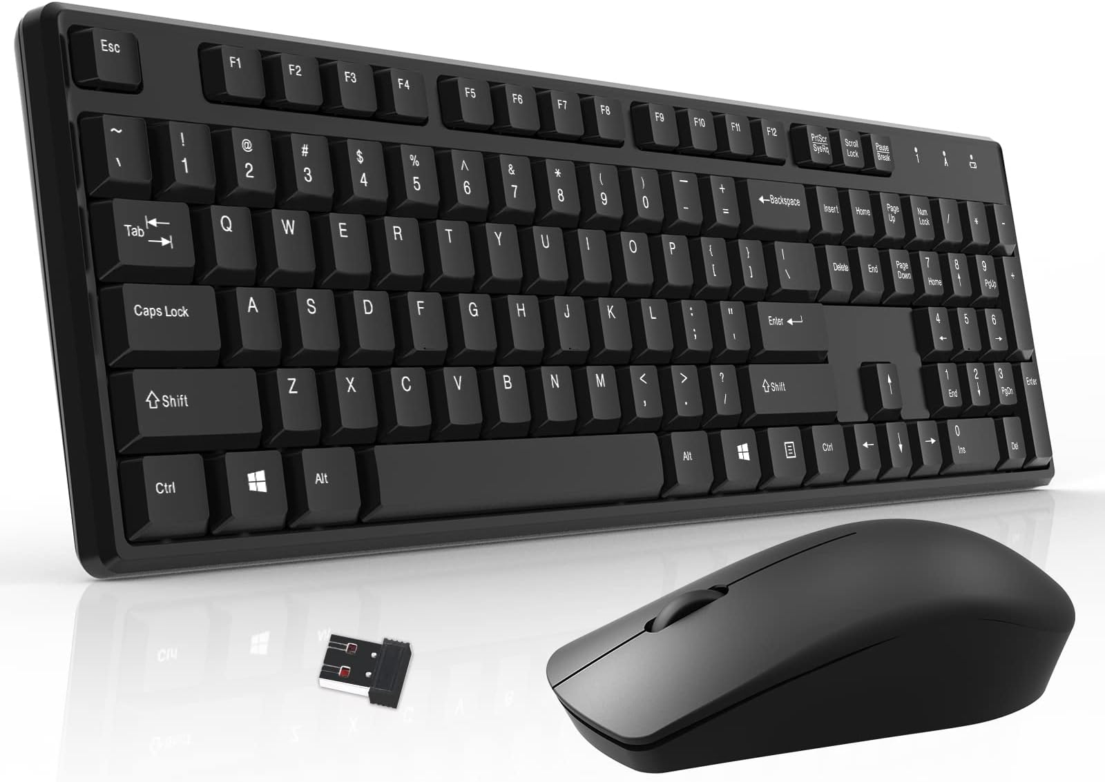 Giecy Wireless Keyboard Mouse Combo, 2.4GHz Plug & Play Ergonomic ...