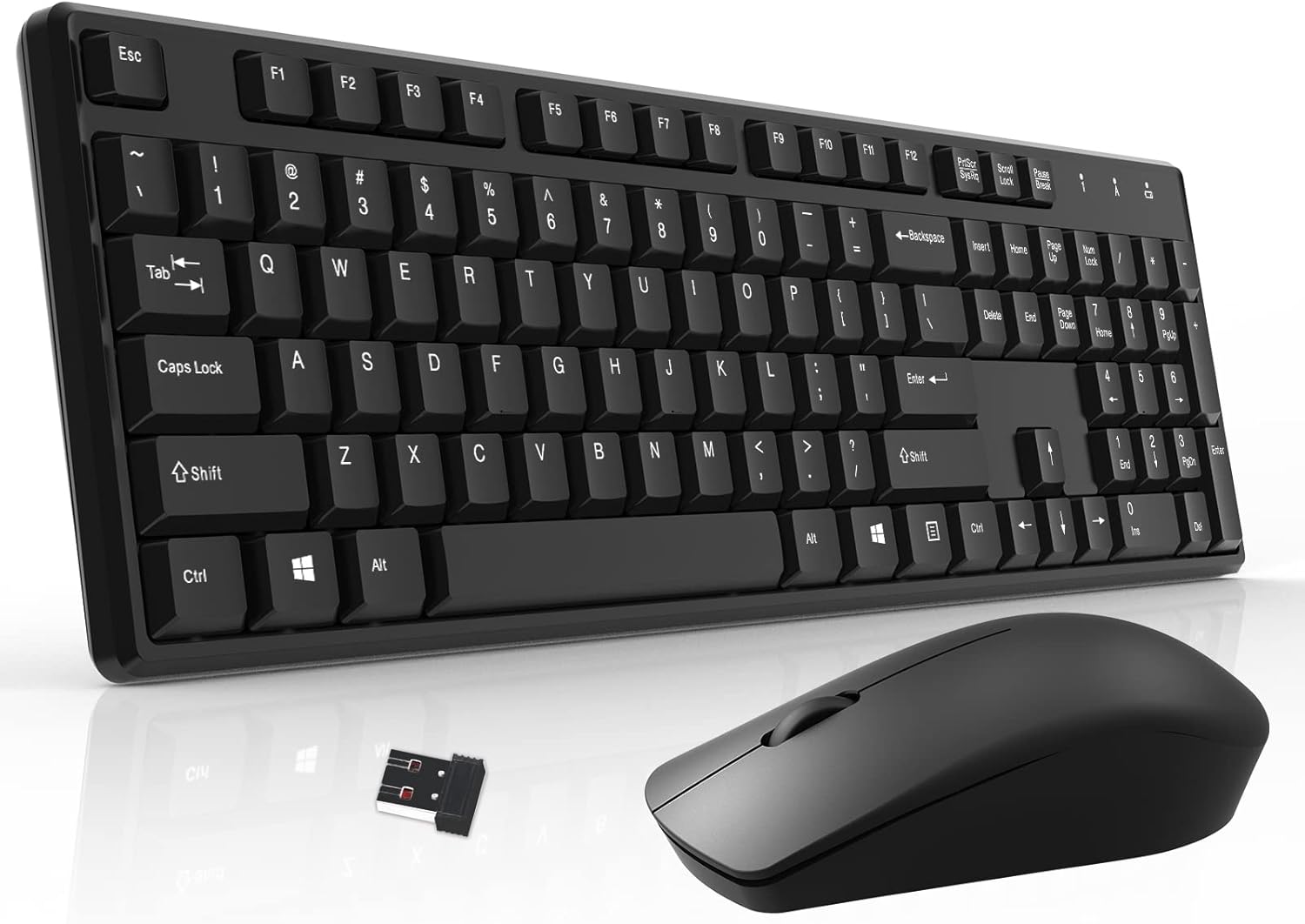 Amazon.com: Wireless Keyboard and Mouse Combo, Giecy 2.4G Full-Sized ...