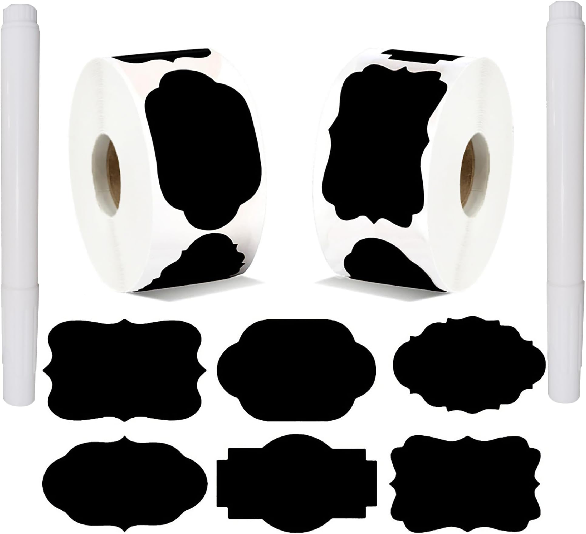 Amazon.com : Mantah Wavy Chalkboard Labels 200pcs with 2 White Chalk ...