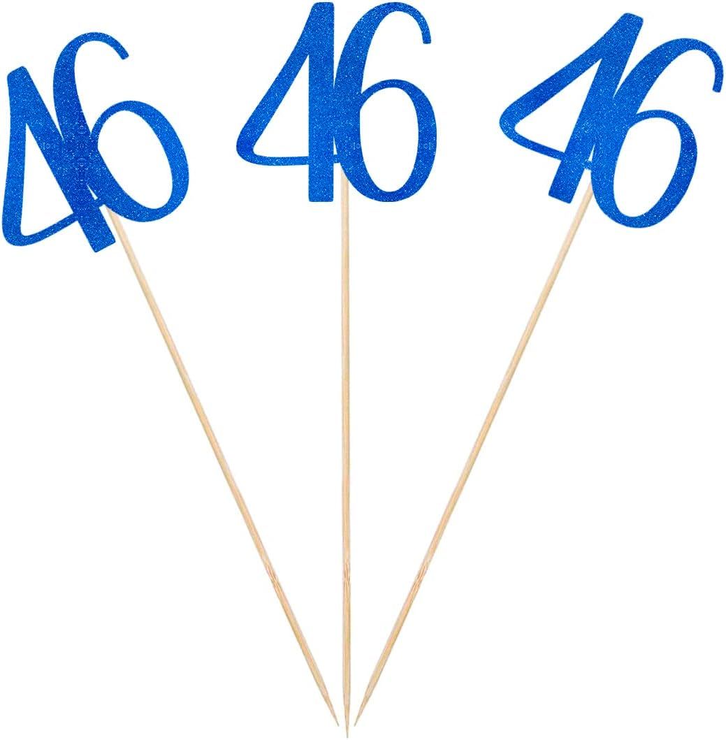 Amazon.com: Blue Glitter 46th Birthday Centerpiece Sticks, 12-Pack ...