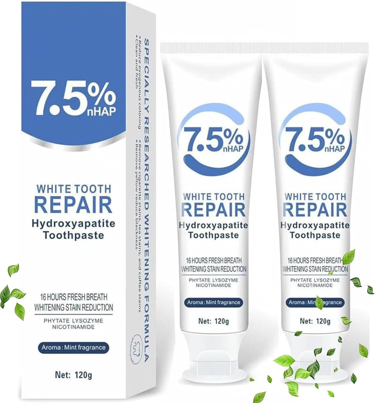 Amazon.com: 2pc Hydroxyapatite Toothpaste Fluoride-Free Hydroxyapatite ...