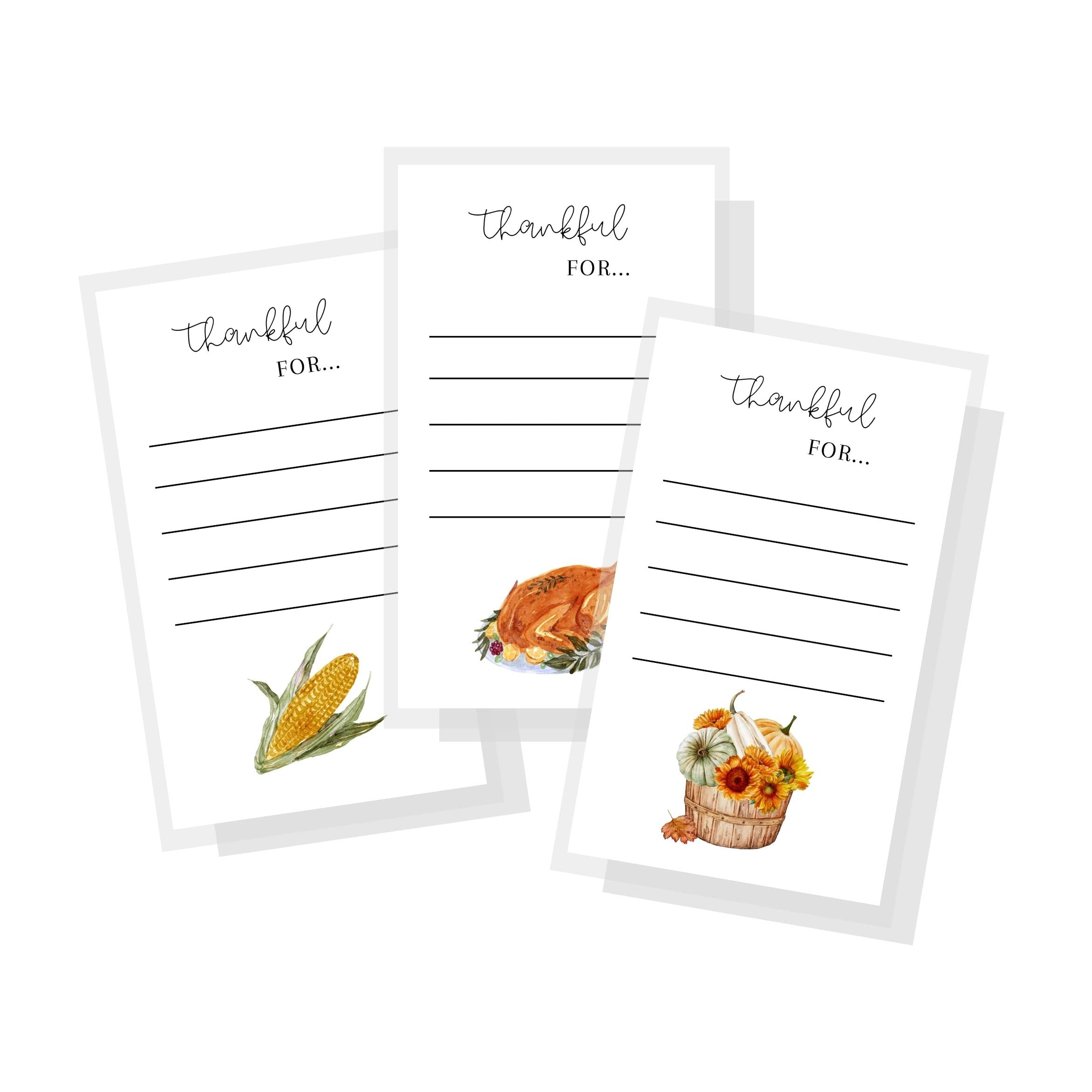 Amazon.com : Thankful For Note Cards | 50 pack | 2” x 3.5” Card Size ...