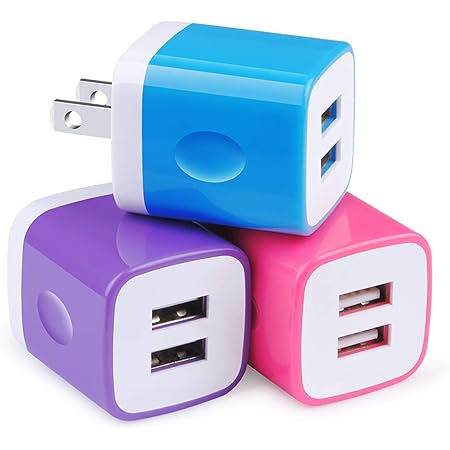 Amazon.com: USB Wall Charger, Charging Adapter 3Pack 2.1A Dual Port USB ...