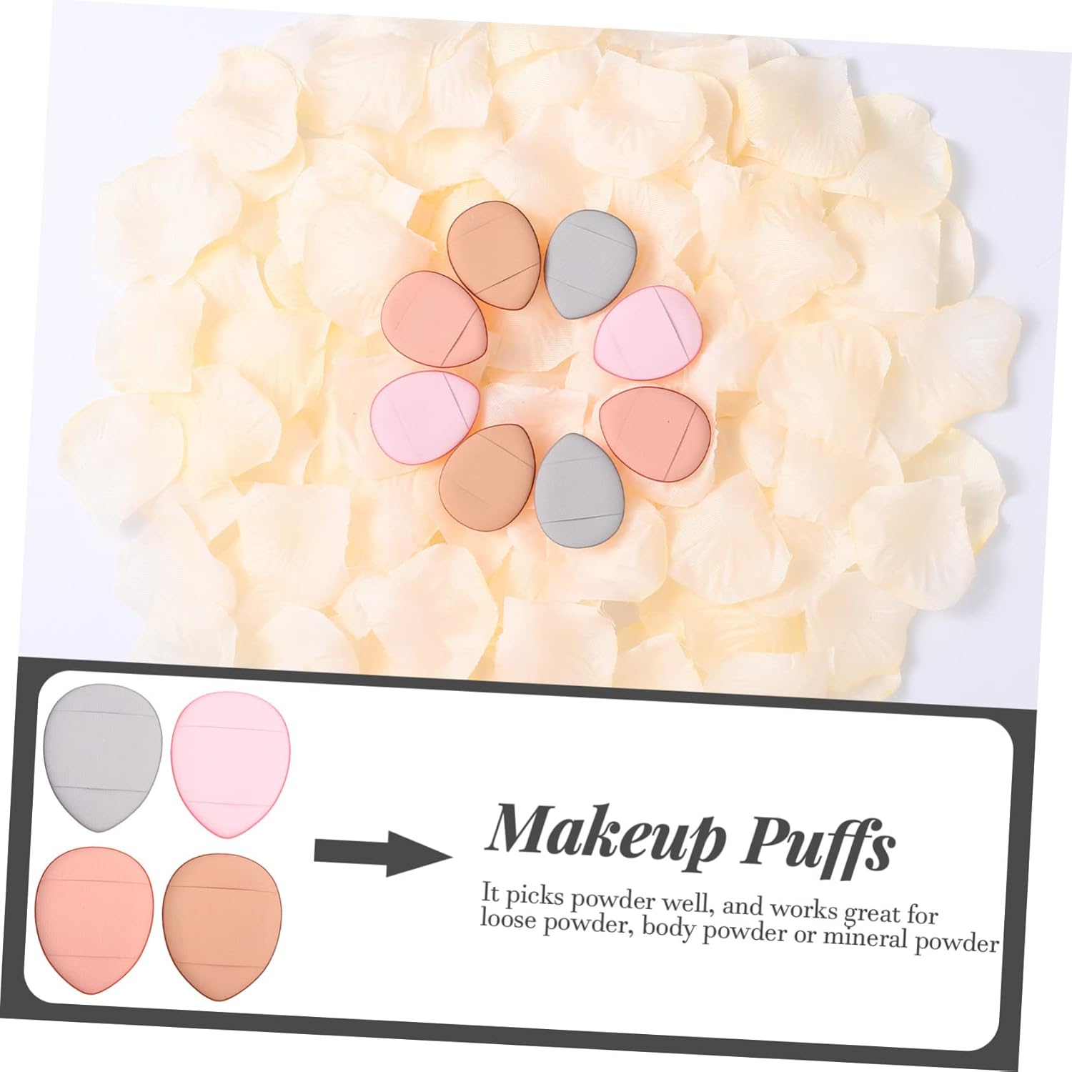 Mipcase 24 Pcs Mini Puff Finger Size Powder Puff Makeup Powder Puff ...
