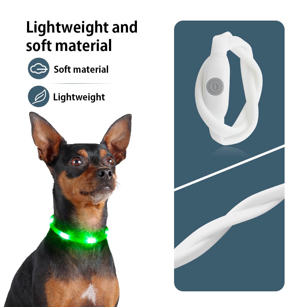 Snapklik.com : BSEEN Light Up Dog Collar For Small Dogs, Silicone LED ...