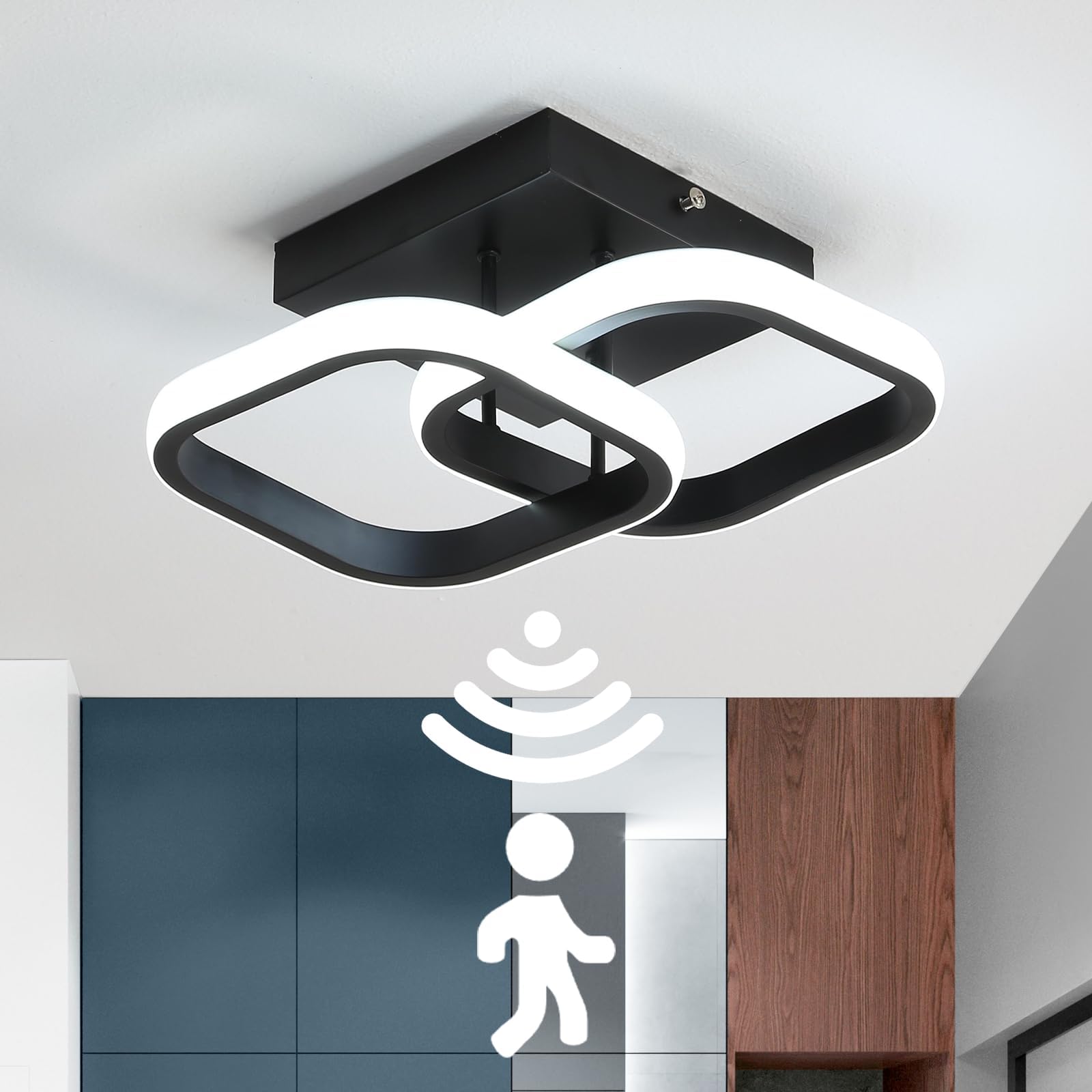 EIDISUNY Lámpara De Techo Led Con Sensor De Movimiento, Plafón LED ...