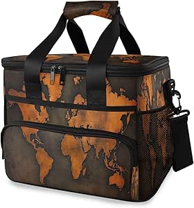 Amazon.com: Bulletgxll Brown World Map Lunch Bag for Women/Men ...