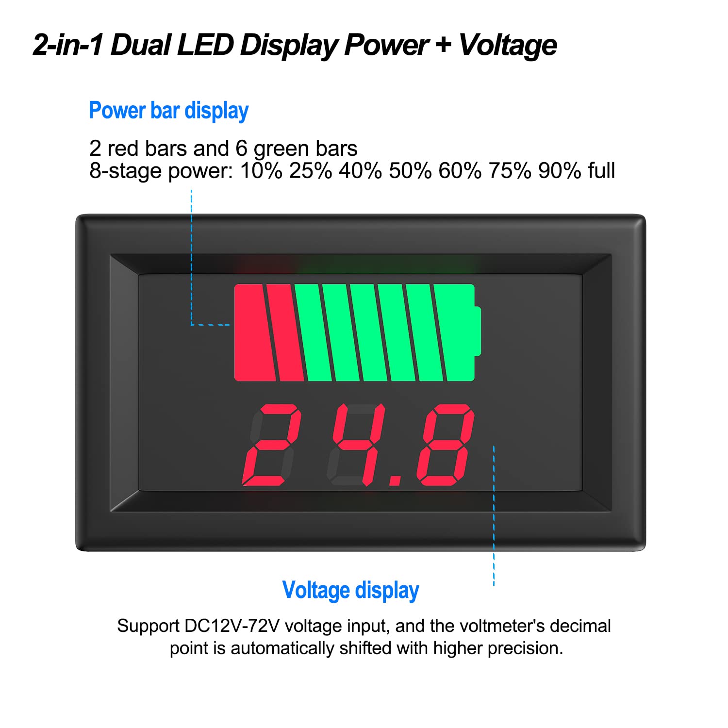 Snapklik.com : Battery Voltage Monitor, 2 In 1 Universial Battery ...