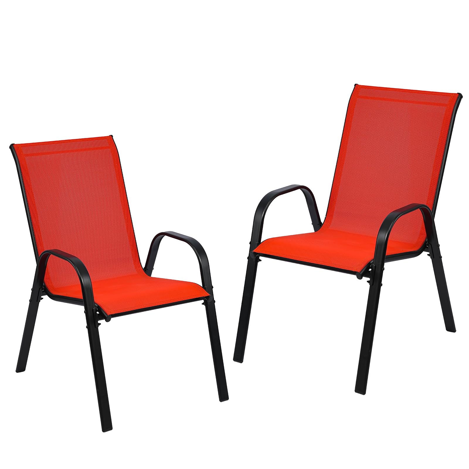 Heavy Duty 330 Lb Capacity Patio Chairs MAMIZO 4-Pack Stackable Patio ...