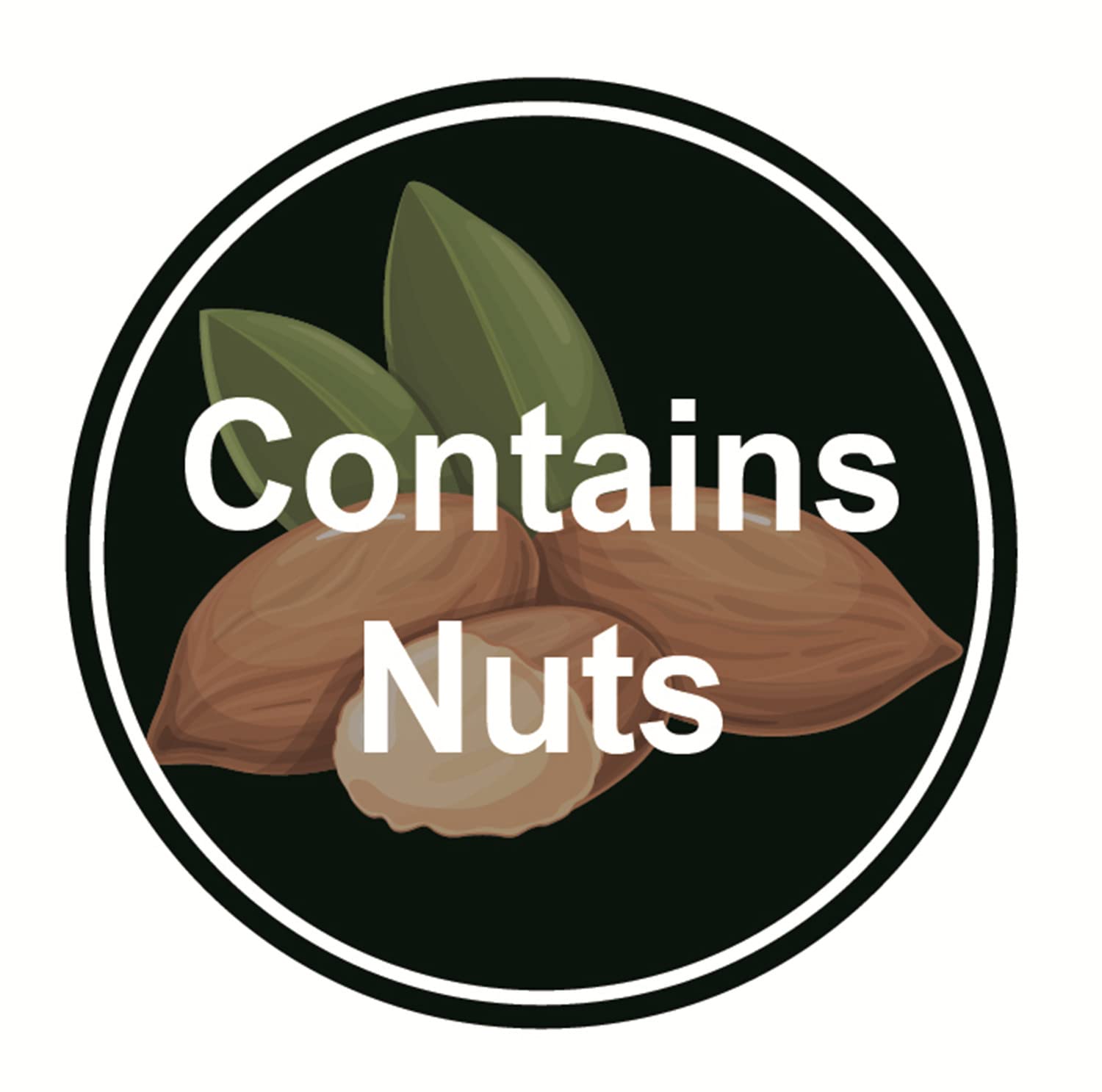 Amazon.com : Contains Nuts Sticker,1.5inch 300pcs Round Contains ...