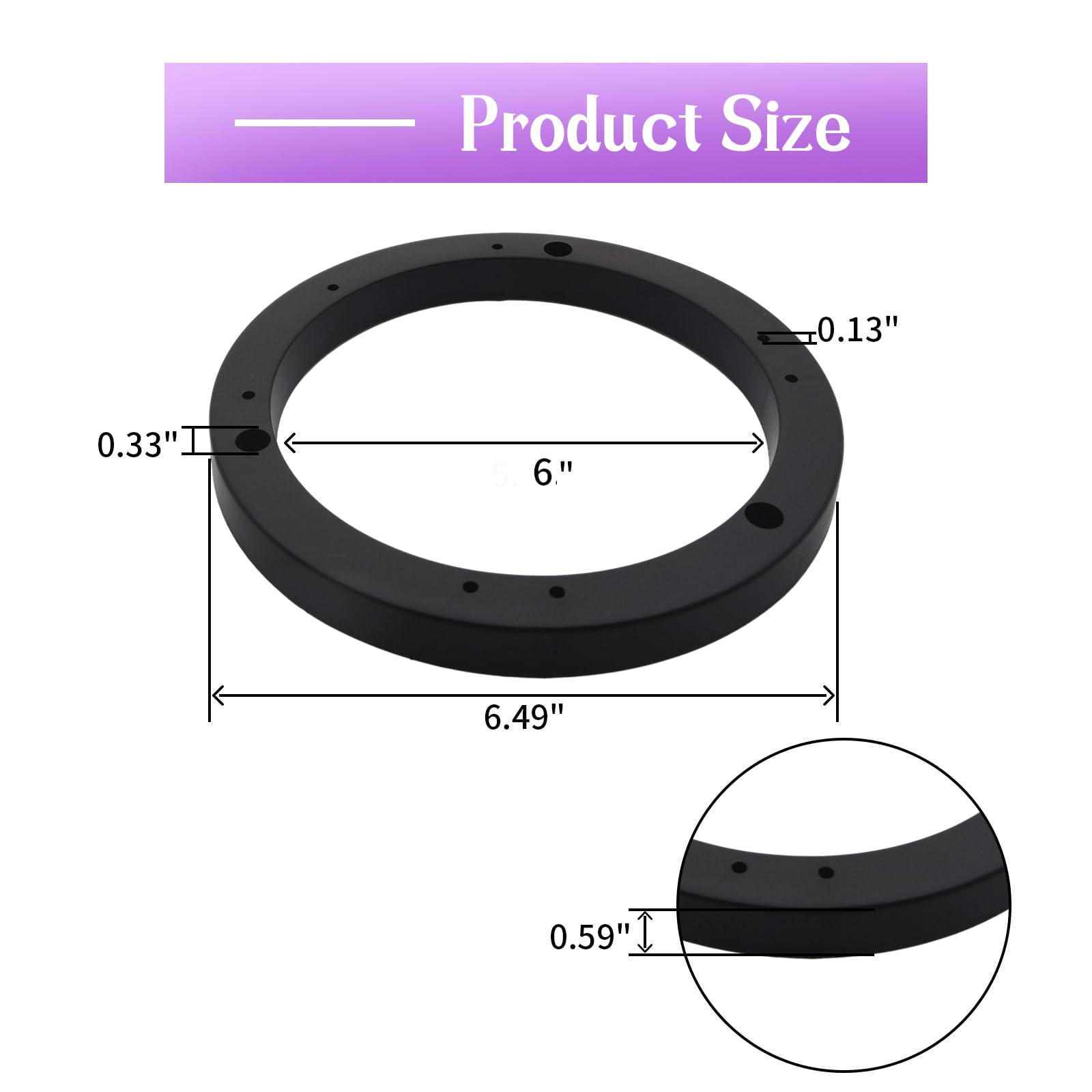 Snapklik.com : Universal 6 Inch Car Door Speaker Mounting Ring Spacer ...