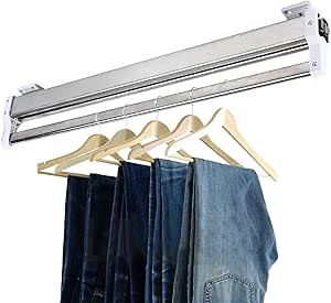 Amazon.com: IBOWZ Pull Out Clothes Hanger Rod Retractable Garment ...