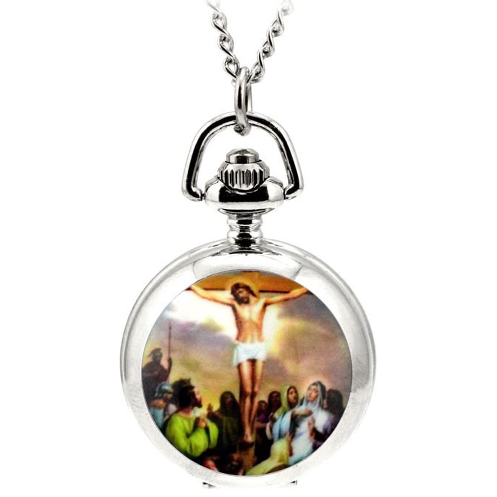Buy Jesus Christ Pocket Watch Quartz with Bronze Case Arabic Numerals,a ...