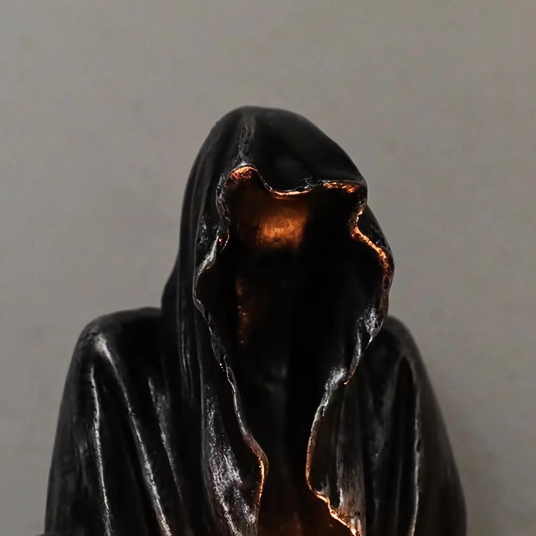 Snapklik.com : Black Reaper Sitting Statue, Creeper Resin Death Robe ...