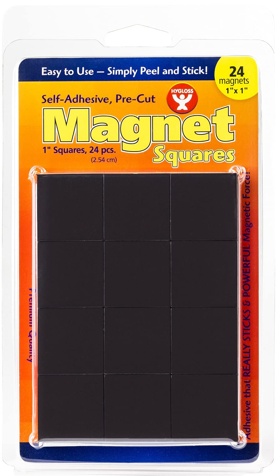 Amazon.com: Hygloss 1 Inch 24 pcs 1” Self-Adhesive Magnet Squares ...