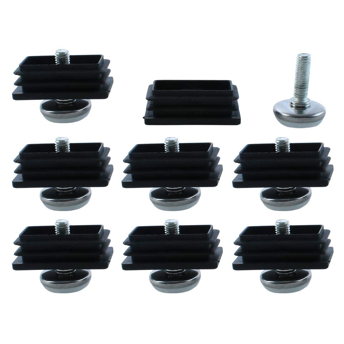 uxcell Adjustable Leveling Feet 25 x 50mm Rectangle Inserts Furniture ...