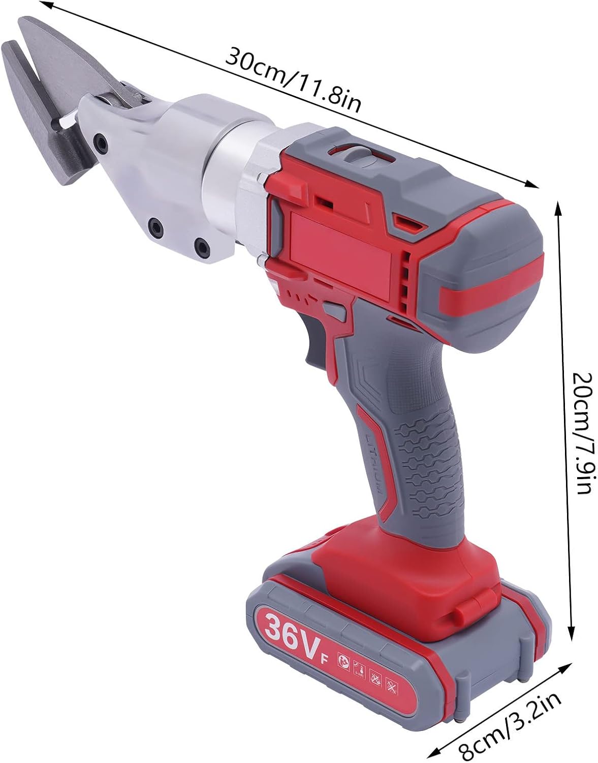 21V Heavy Duty Electric Metal Shear with Speed Swivel Head and 2x ...