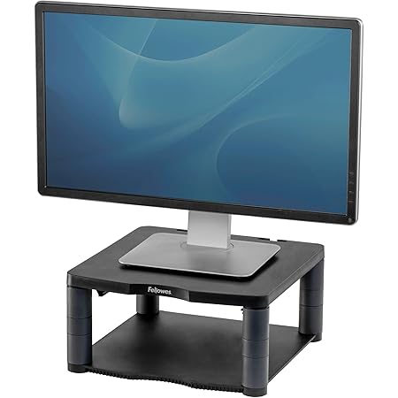 Fellowes Premium Height Adjustable Monitor Stand , Black : Amazon.co.uk ...