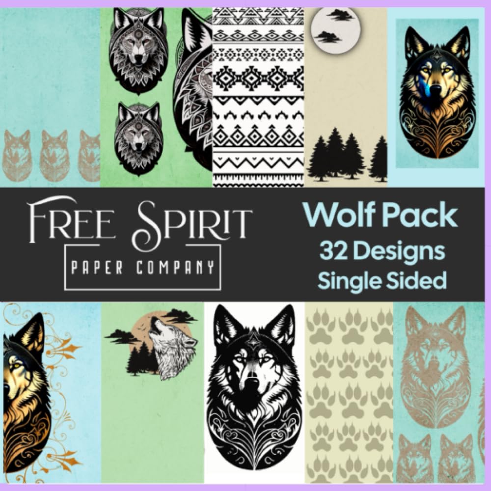 Wolf Pack Scrapbooking Paper 8.5 x 8.5 inch - Wolf-Themed Craft and ...