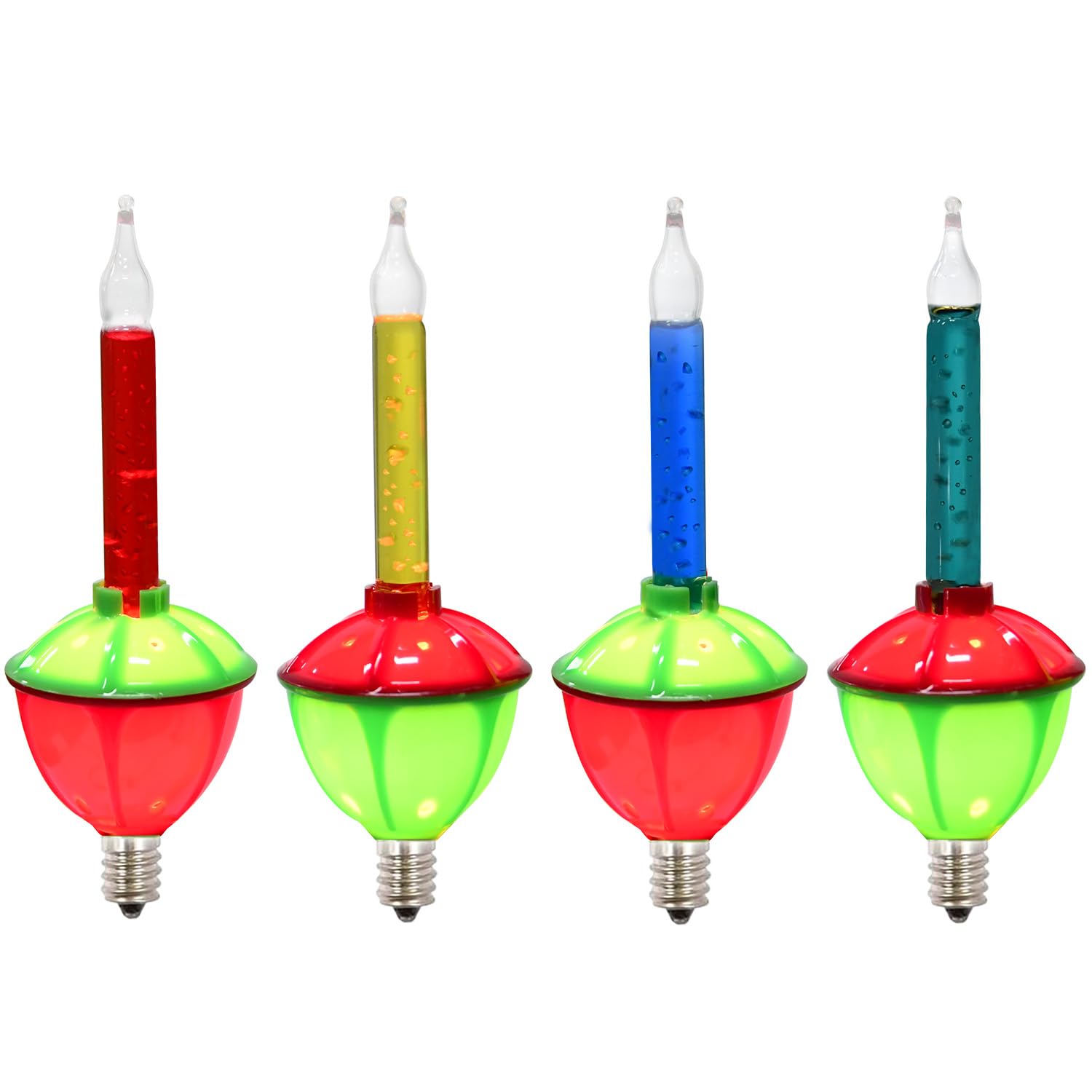4 Pack Vintage Christmas Bubble Light Replacement Bulbs Multicolor ...