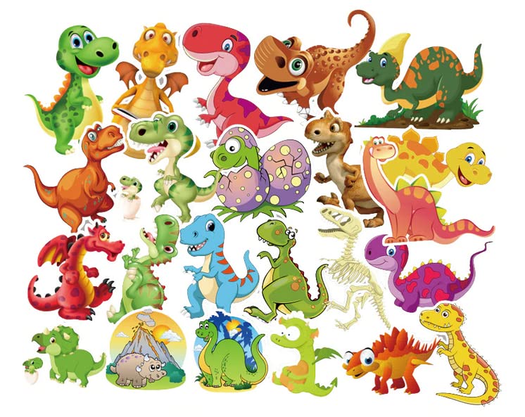50 x Unique Small Dinosaur Stickers for Children - Kids Dino Stickers ...