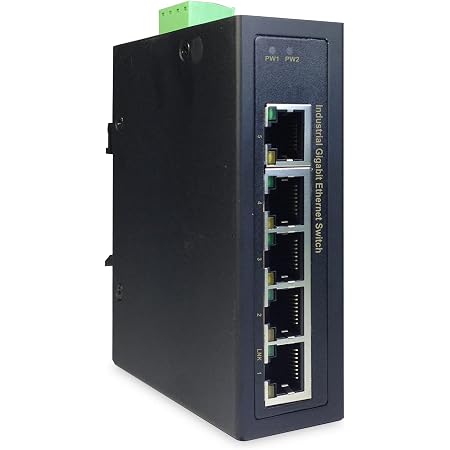 DIGITUS Netzwerk-Switch 5-Port - Hutschiene oder Wand-Montage - Gigabit ...