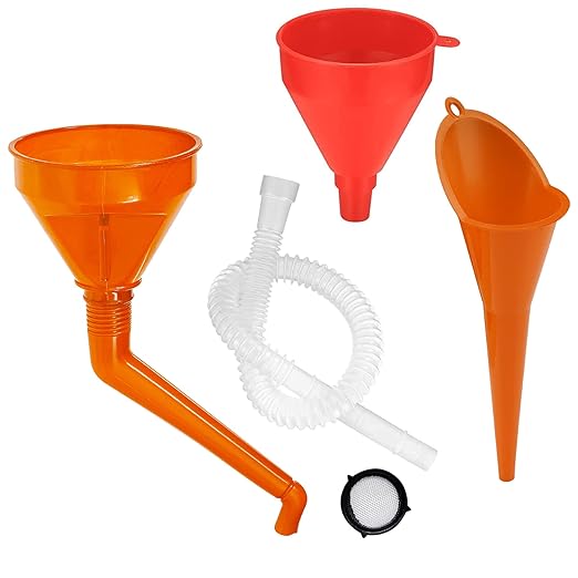xinsheng Right Angle Flexible Plastic oil Funnel Set Long Mouth ...
