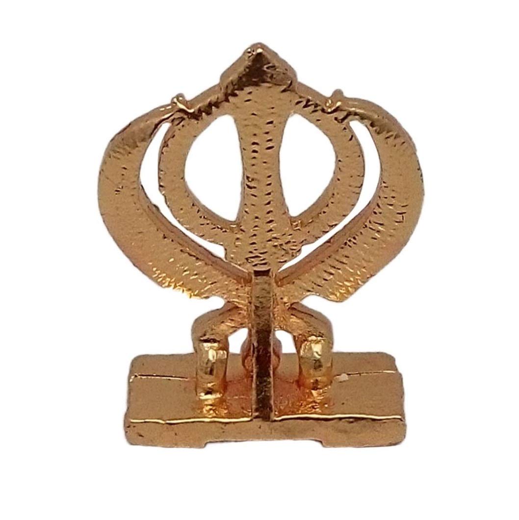 Buy GCT Sikh Religious Symbol Khanda Sahib Idol (G-2) Gold Metal Statue ...