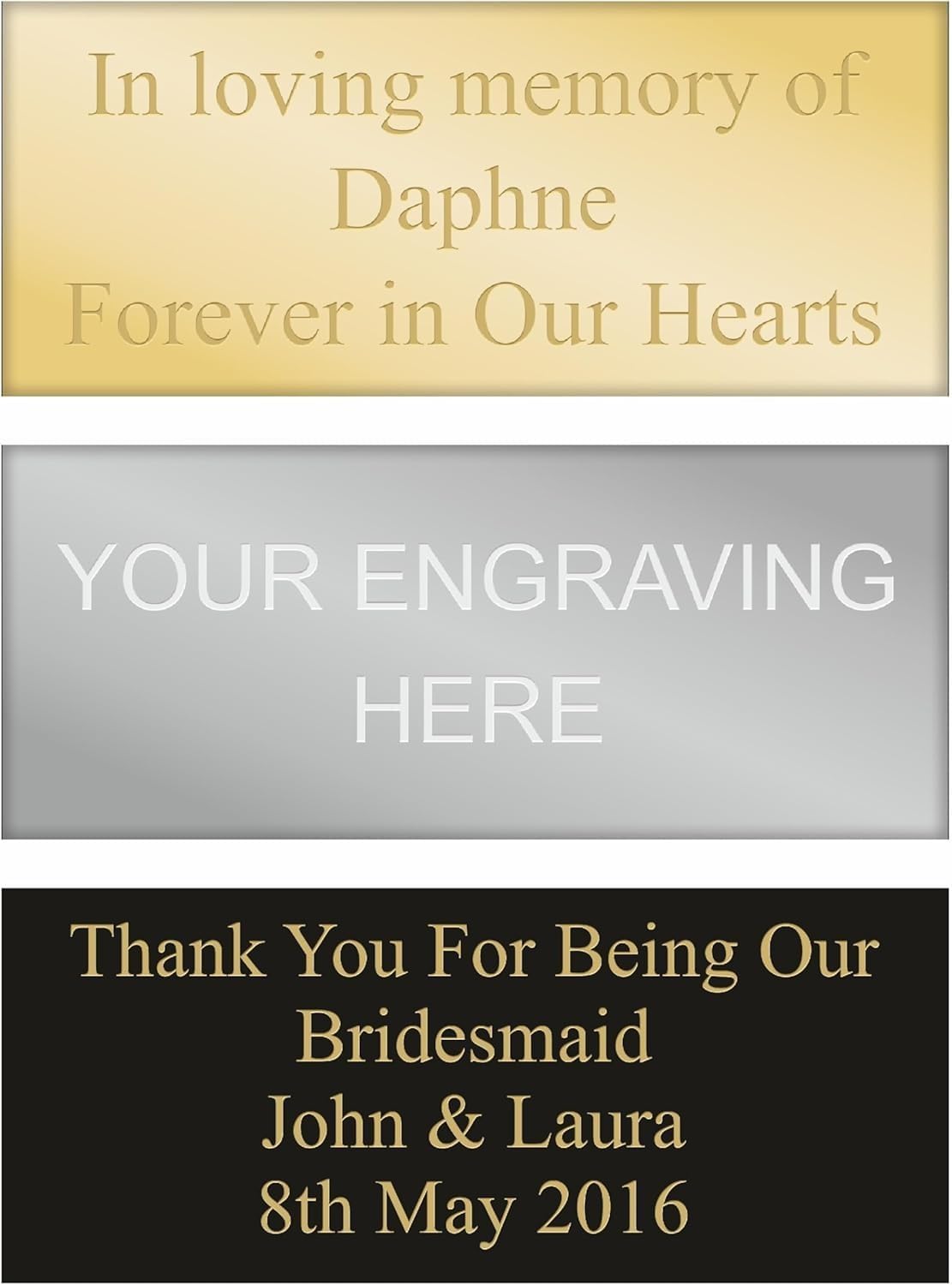 Engraved Plate Gold, Silver, or Black Self-Adhesive Plaque for ...