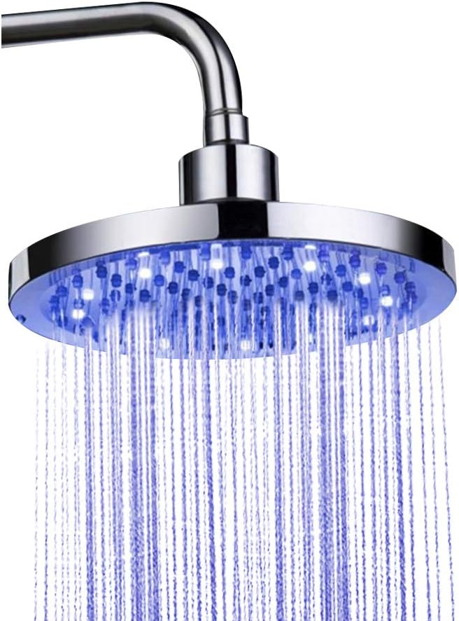 Rain Shower Head, 8" inch Round LED Shower Head with 3 Color ...