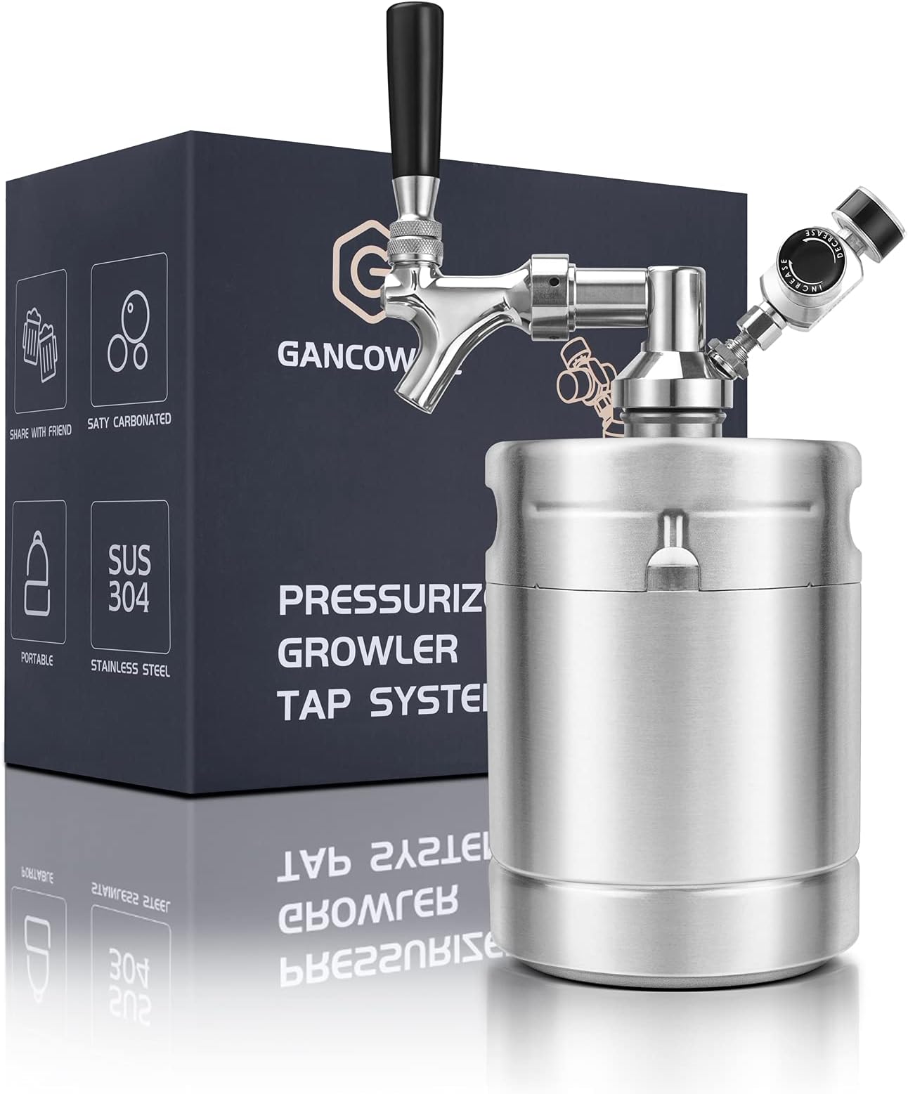Amazon.com: TMCRAFT 64oz Pressurized Mini Keg Growler, Portable ...