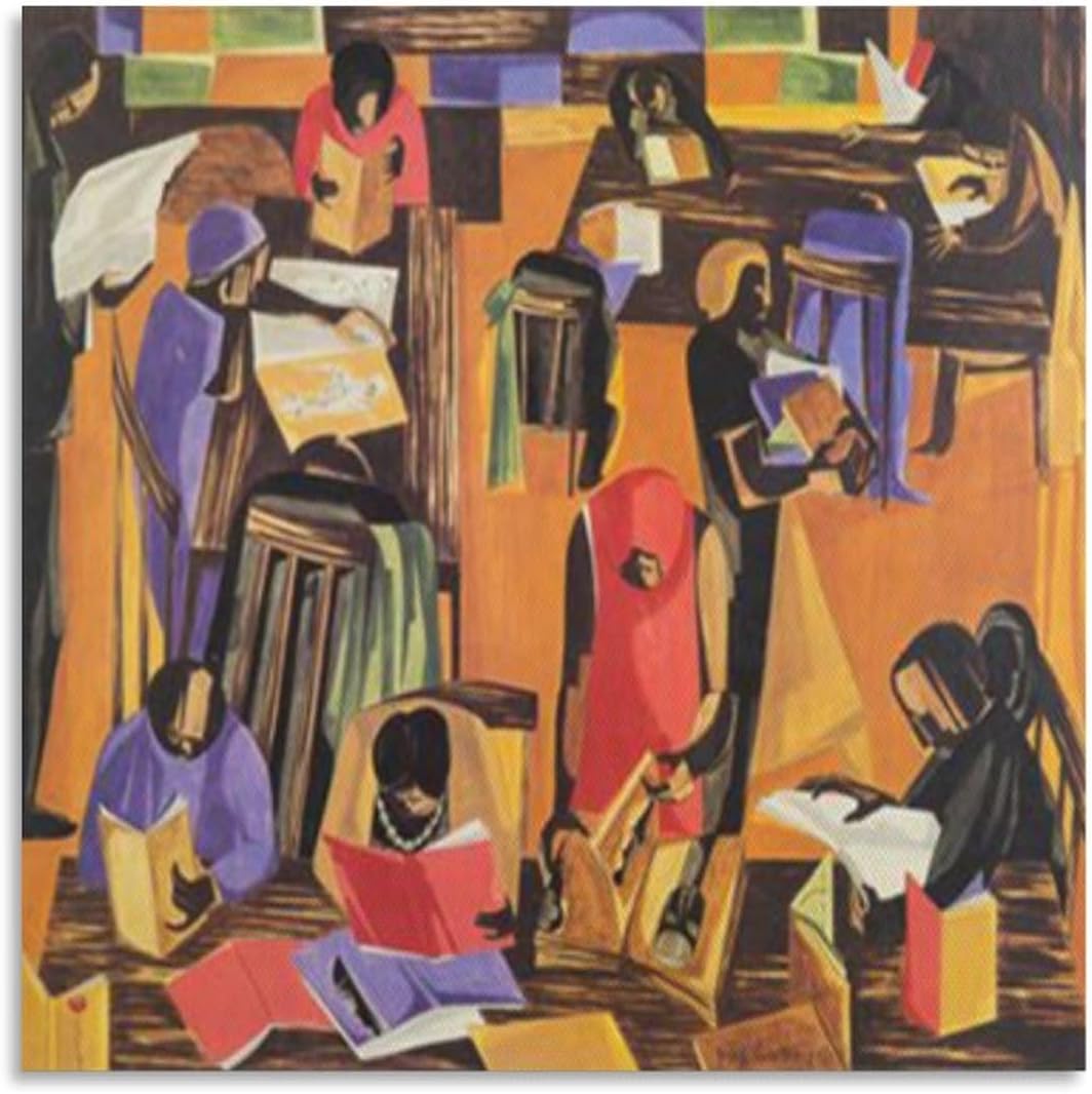 Amazon.com: DLUCCA Jacob Lawrence The Library Posters Art Print Wall ...