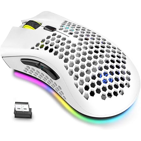 Amazon.com: Wireless Lightweight Gaming Mouse Honeycomb with 7 Button ...