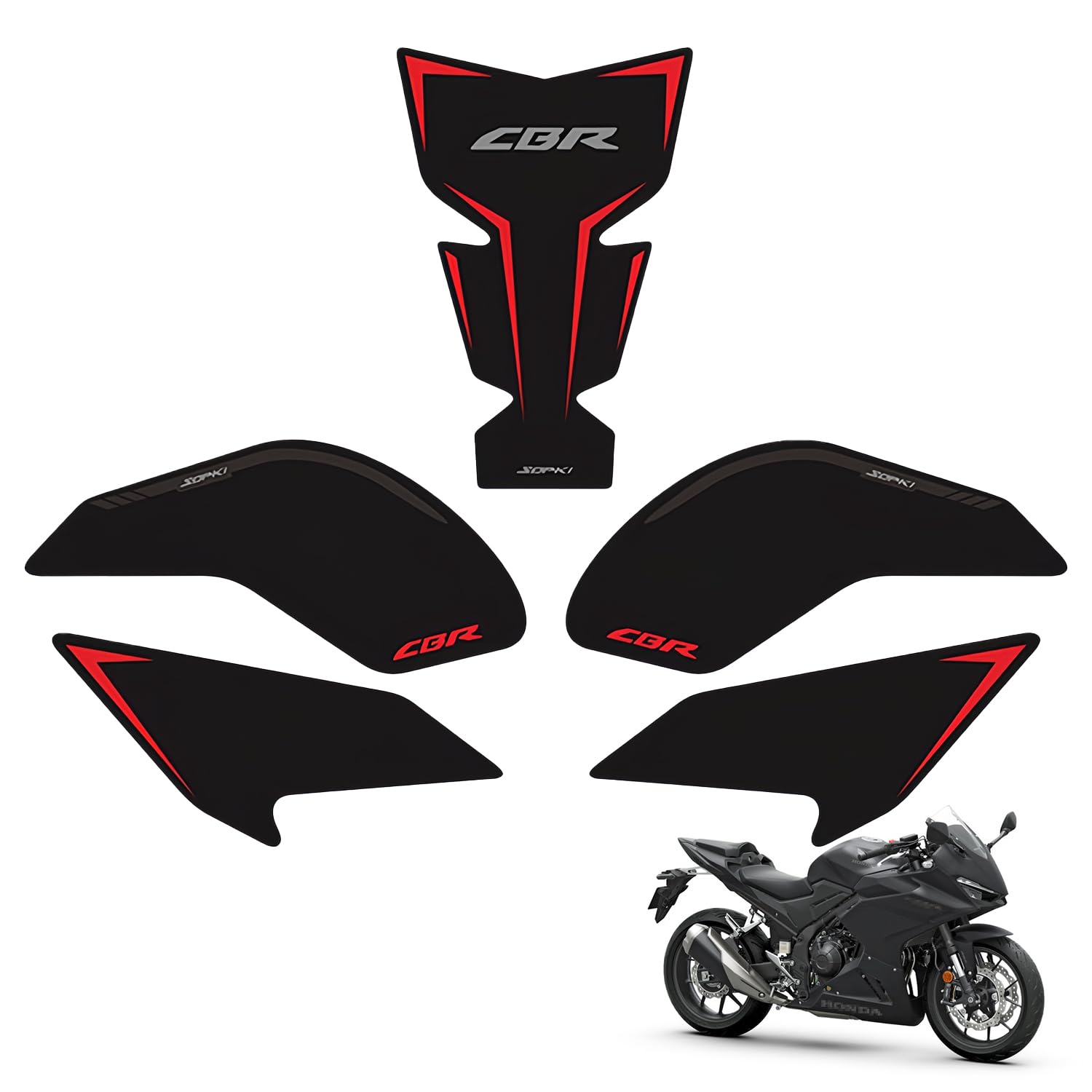 Amazon | REENEW バイク燃料タンクステッカー FOR ホンダ CBR400R CBR500R 2019-2024 オートバイの燃料タンクパッドプロテクターガードステッカーデカール ...