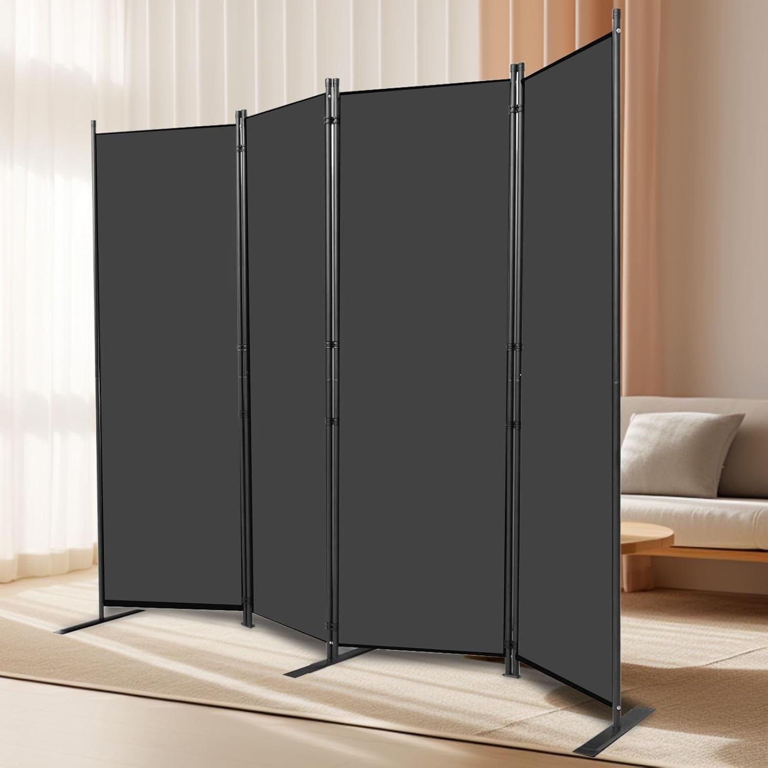 Amazon.com: Grezone 4 Panel Folding Privacy Screens, Folding Privacy ...