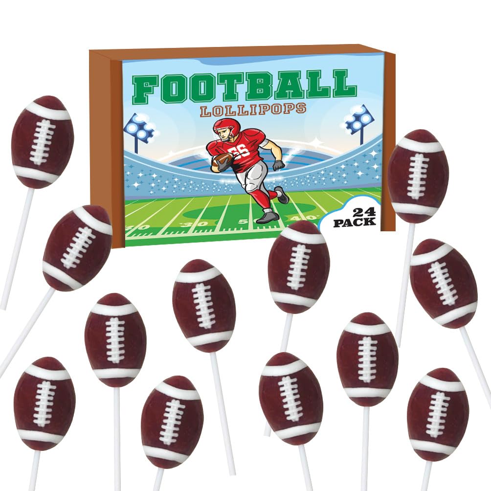 Amazon.com : Football Candy Lollipops - 18 Count Individually Wrapped ...