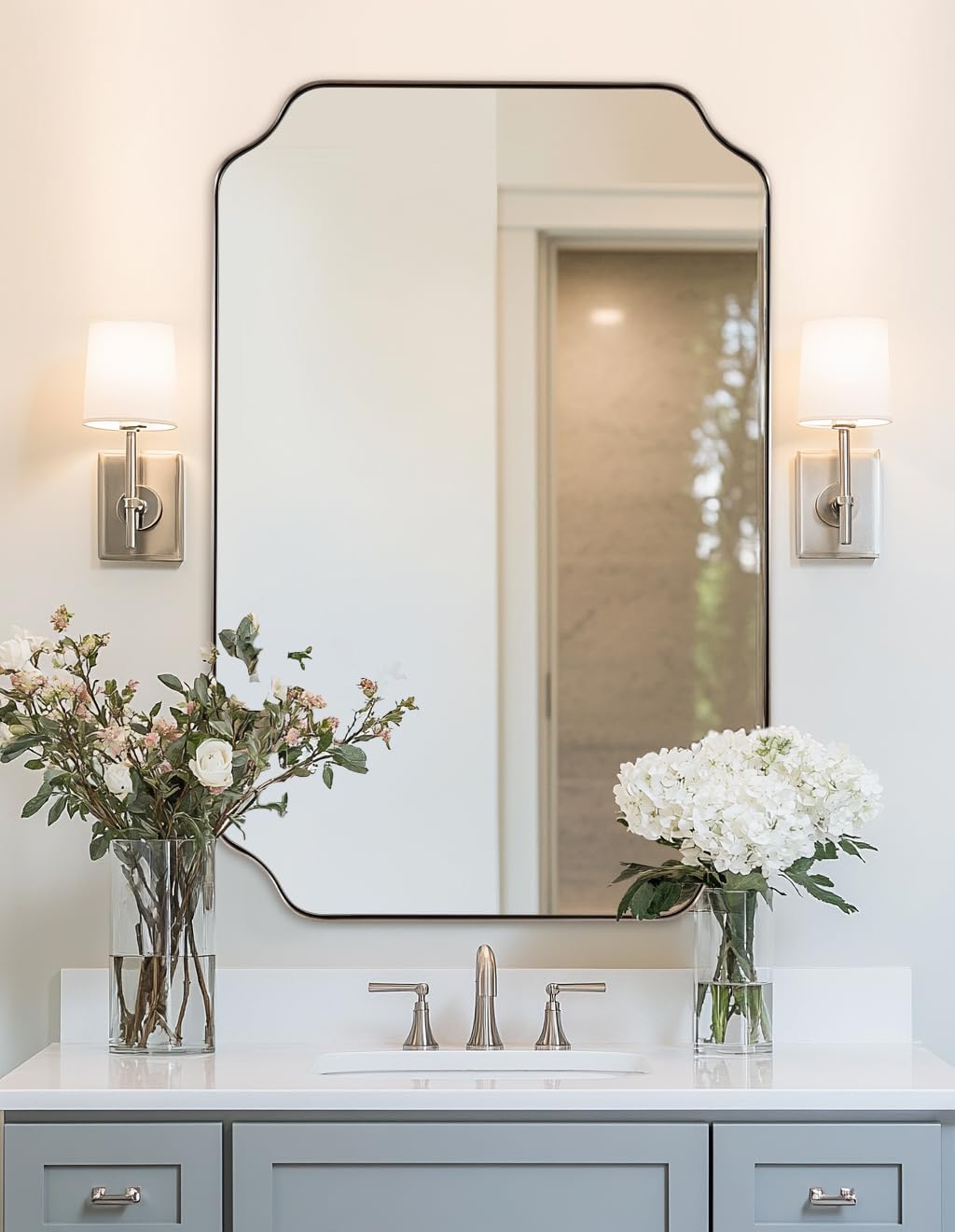 Amazon.com: ANDY STAR 26x38 Inch Bathroom Mirror, Brushed Nickel ...