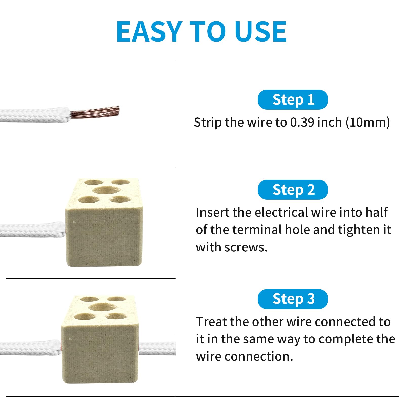 Snapklik.com : Ceramic Terminal Block Wire Connectors, Dicio High Temp ...