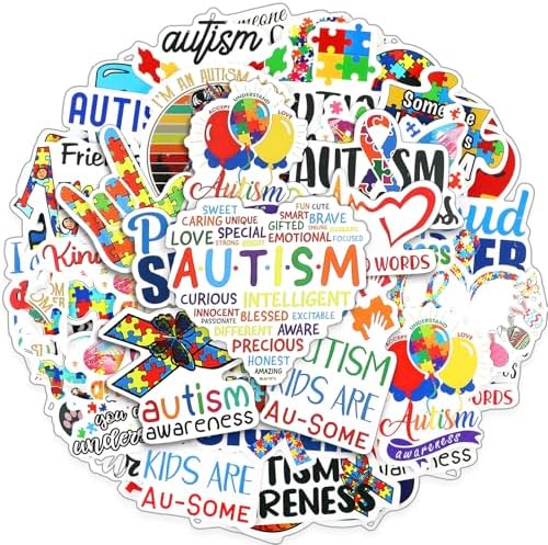 Amazon.com: Sabary 100 Pcs Autism Awareness Stickers Decals Autism ...