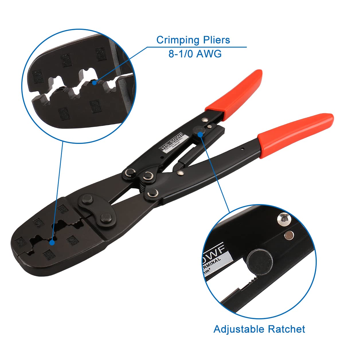 Snapklik.com : Baomain Ratchet Terminal Crimper Crimping Tool HS-50WF ...